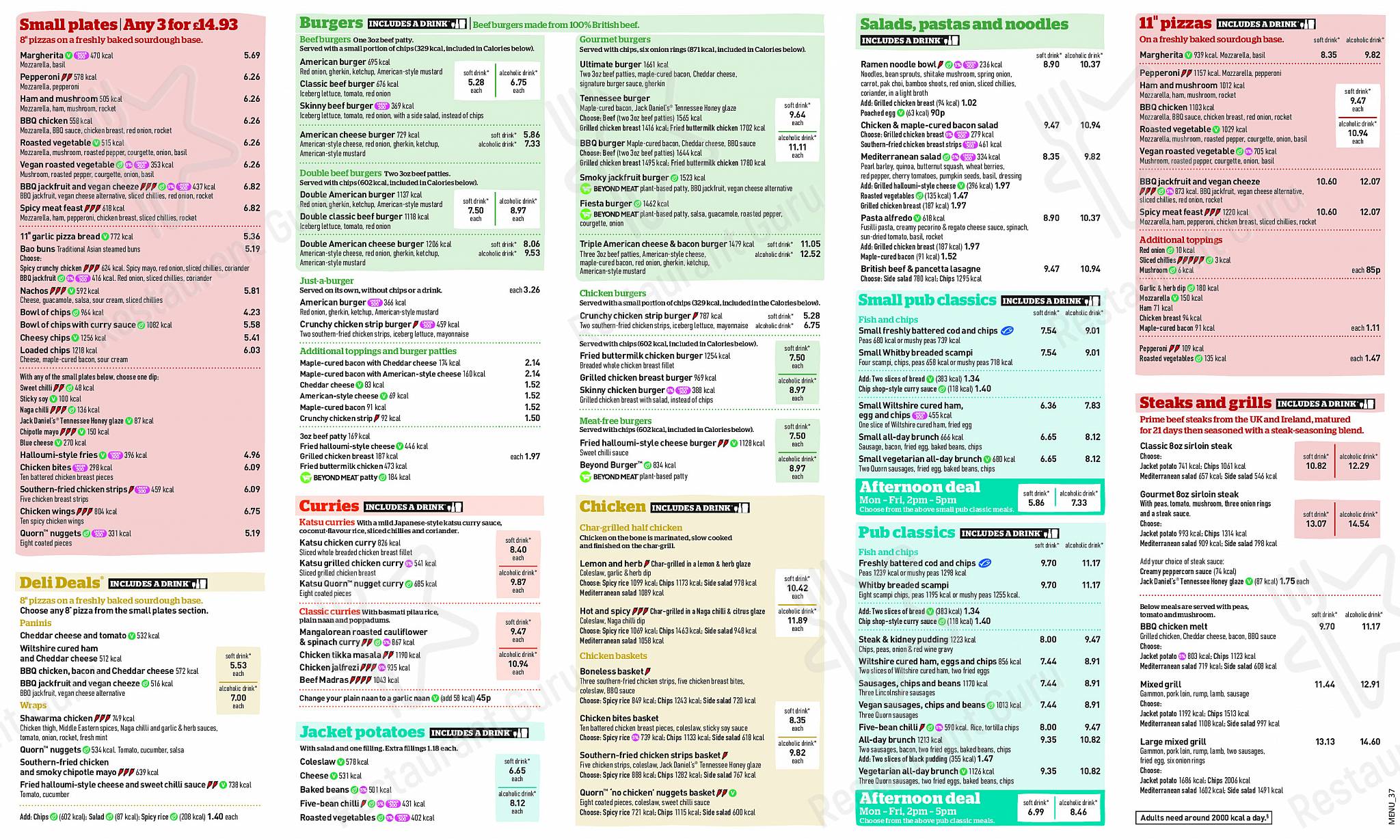 Menu at Chilled Red restaurant, Swanage