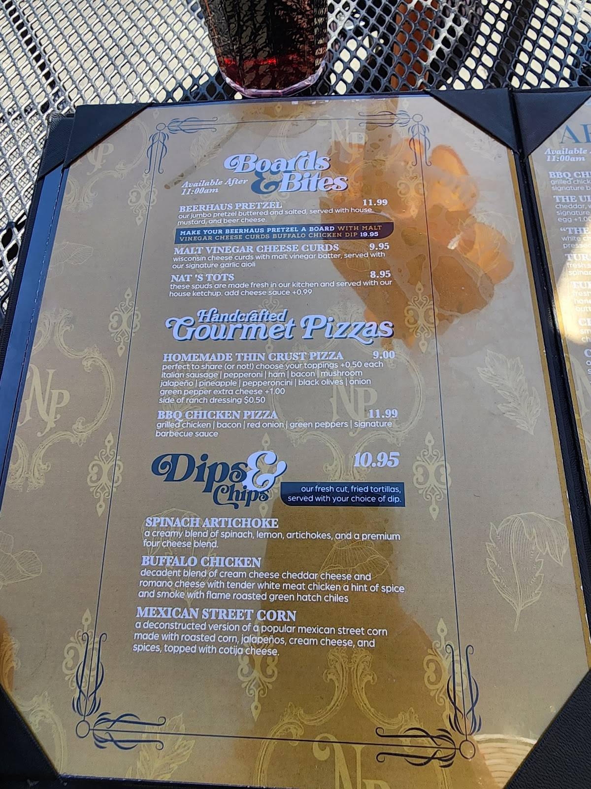 Menu at Nat's Place restaurant, Chillicothe