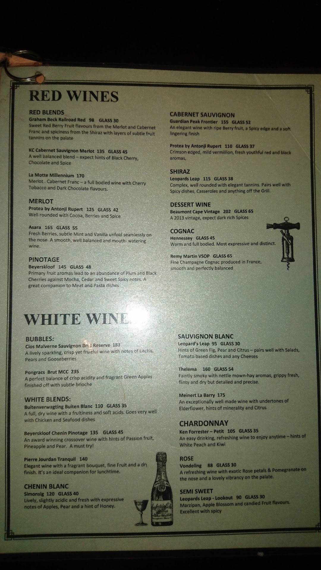 Menu at Choo Choo Junction restaurant, Randburg