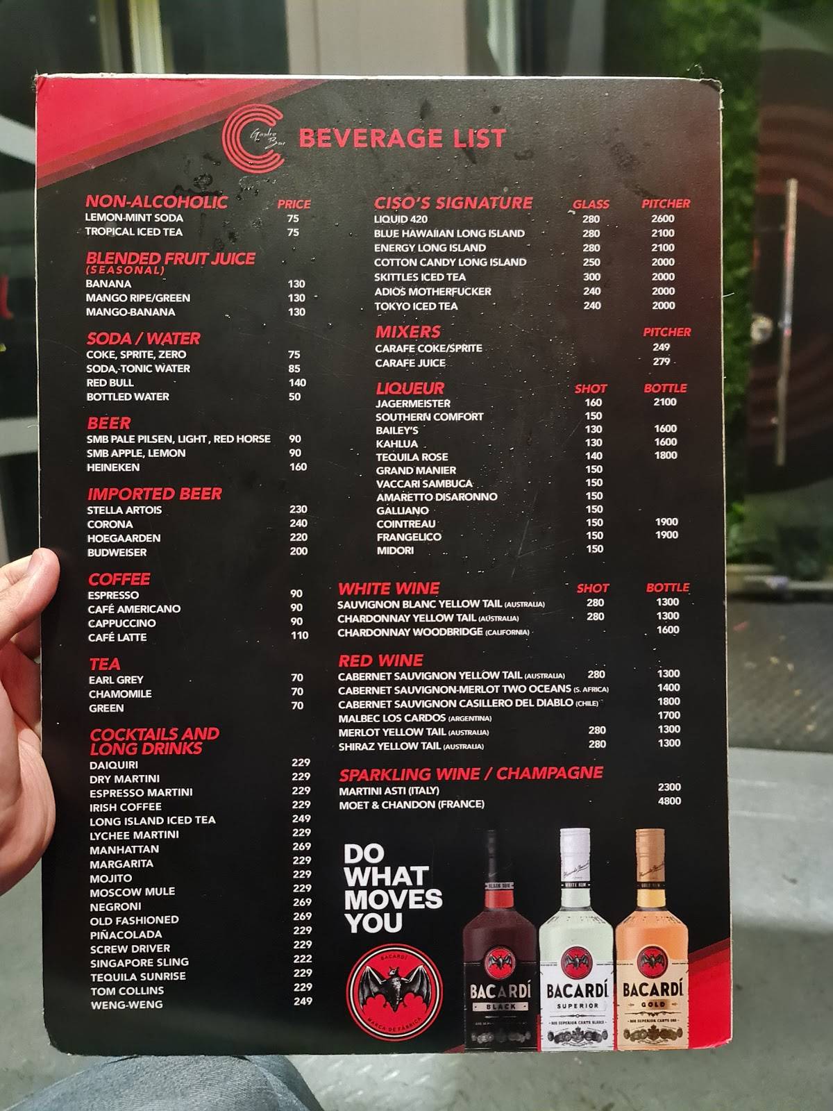 Menu at Ciso's Gastro - Bar, Quezon City