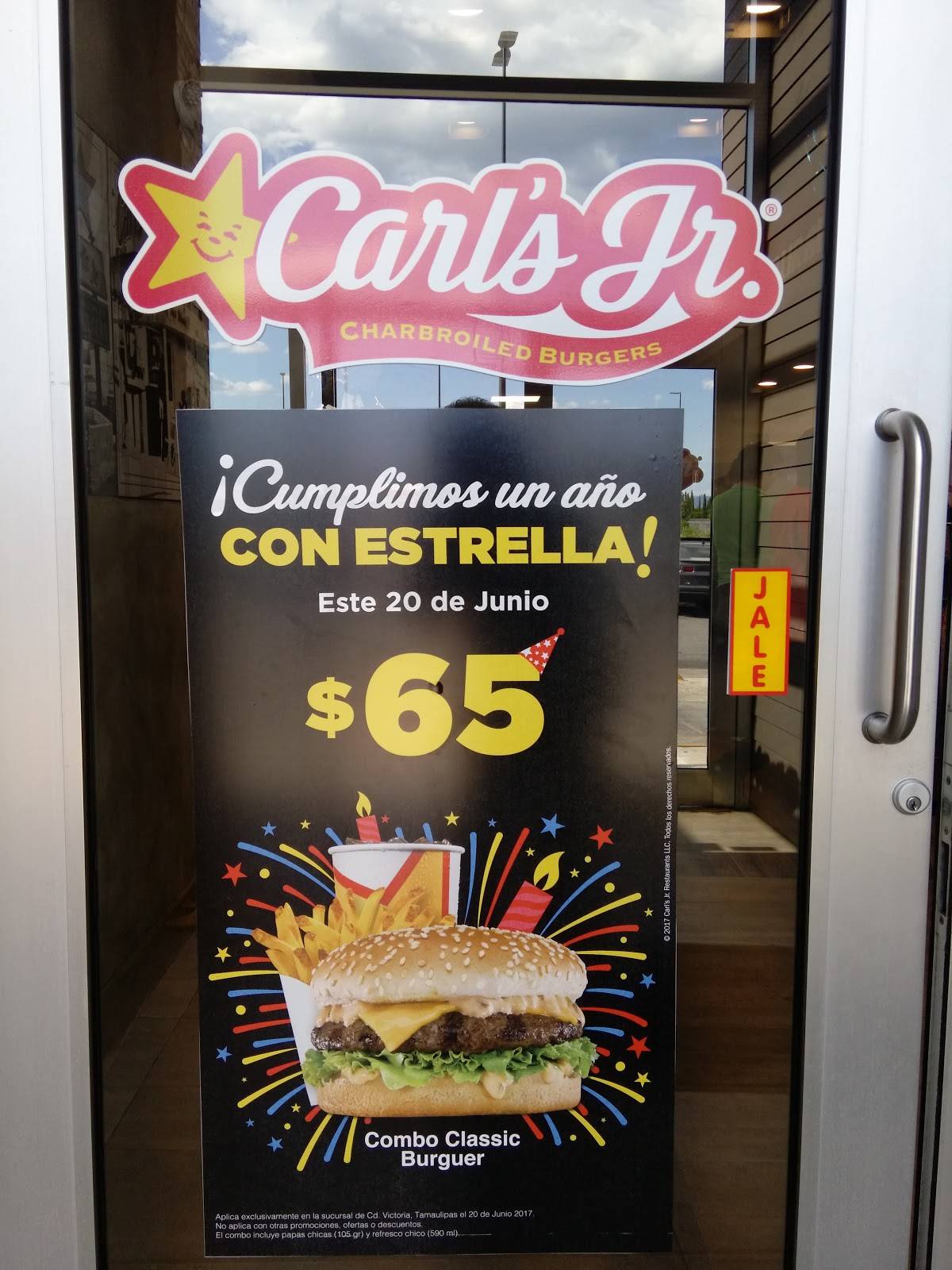 Carta del restaurante Carl's Jr, Ciudad Victoria
