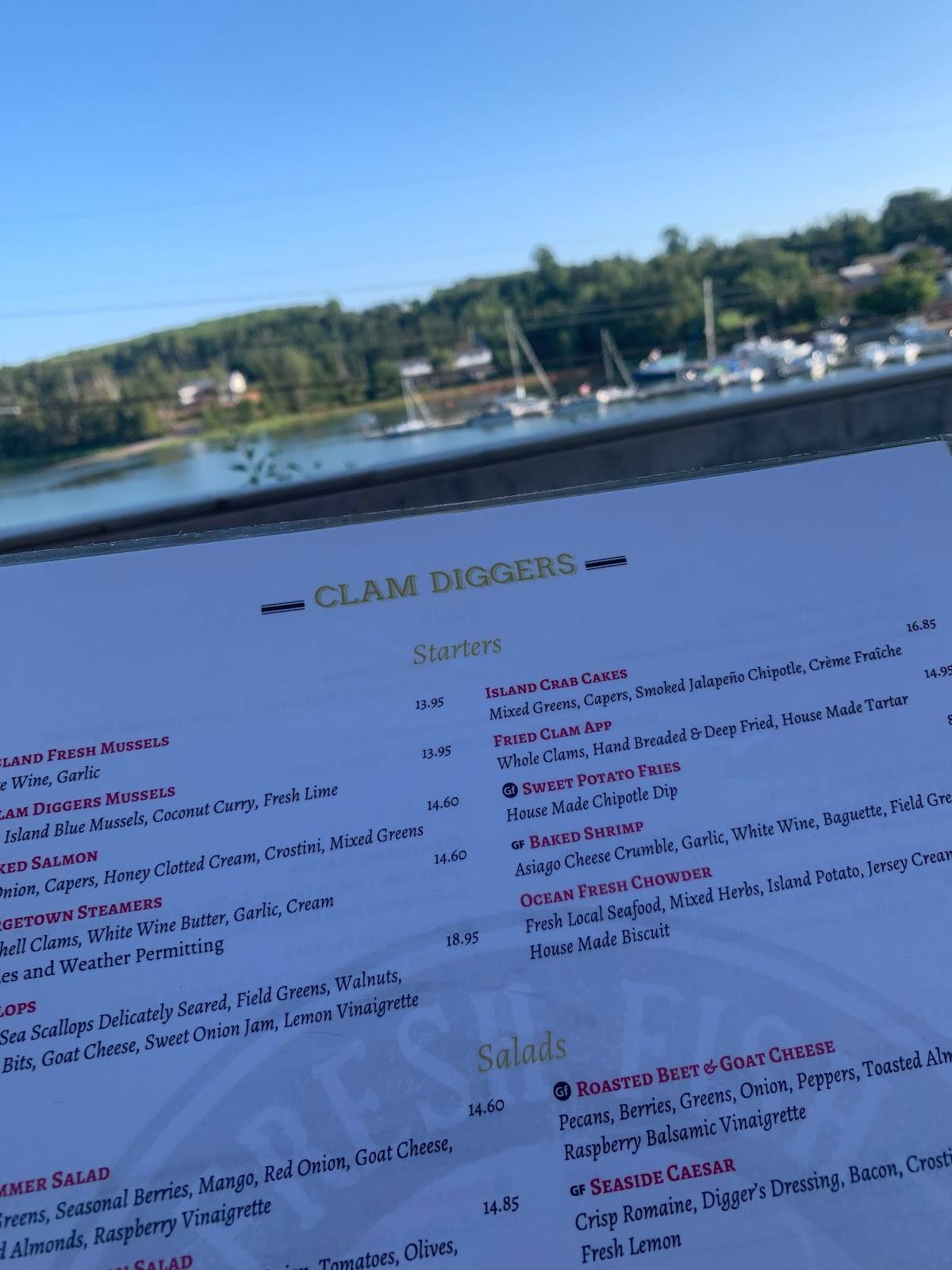 Menu at Clam Diggers Beach House & Restaurant, Cardigan