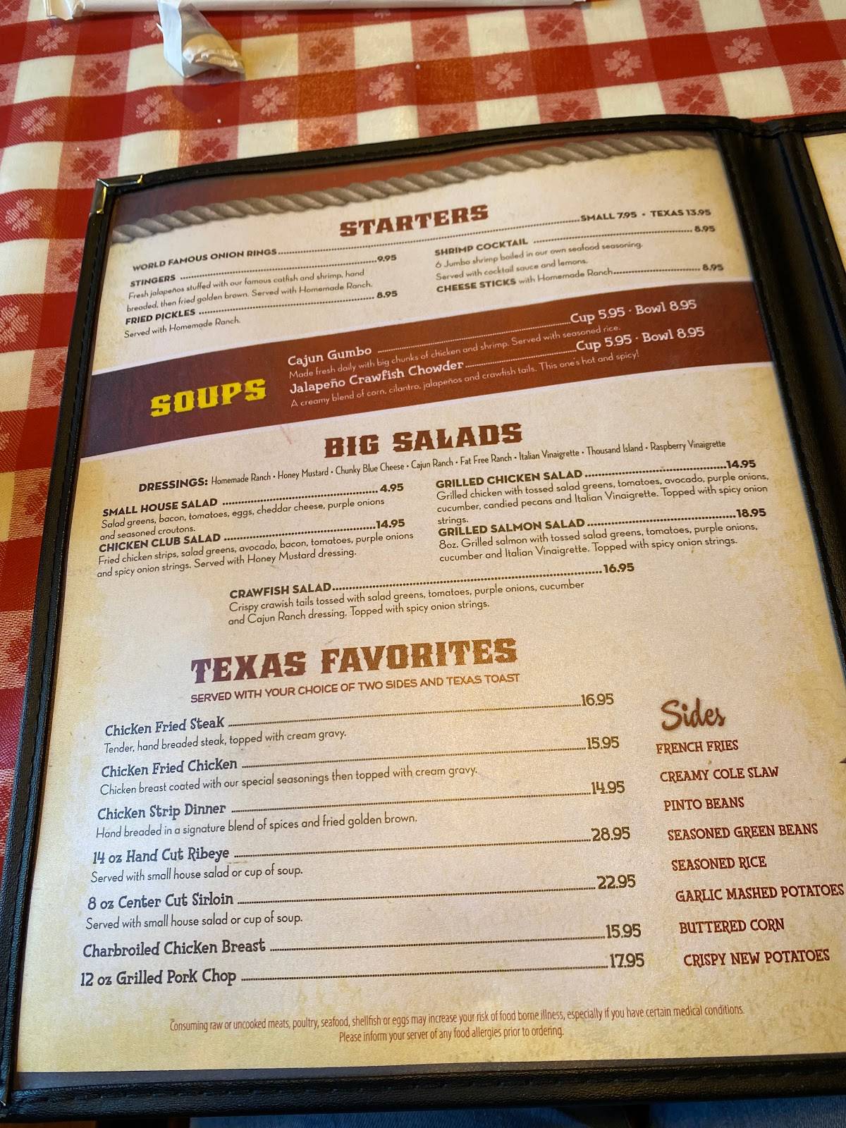 Menu at Clear Springs Restaurant, Midland