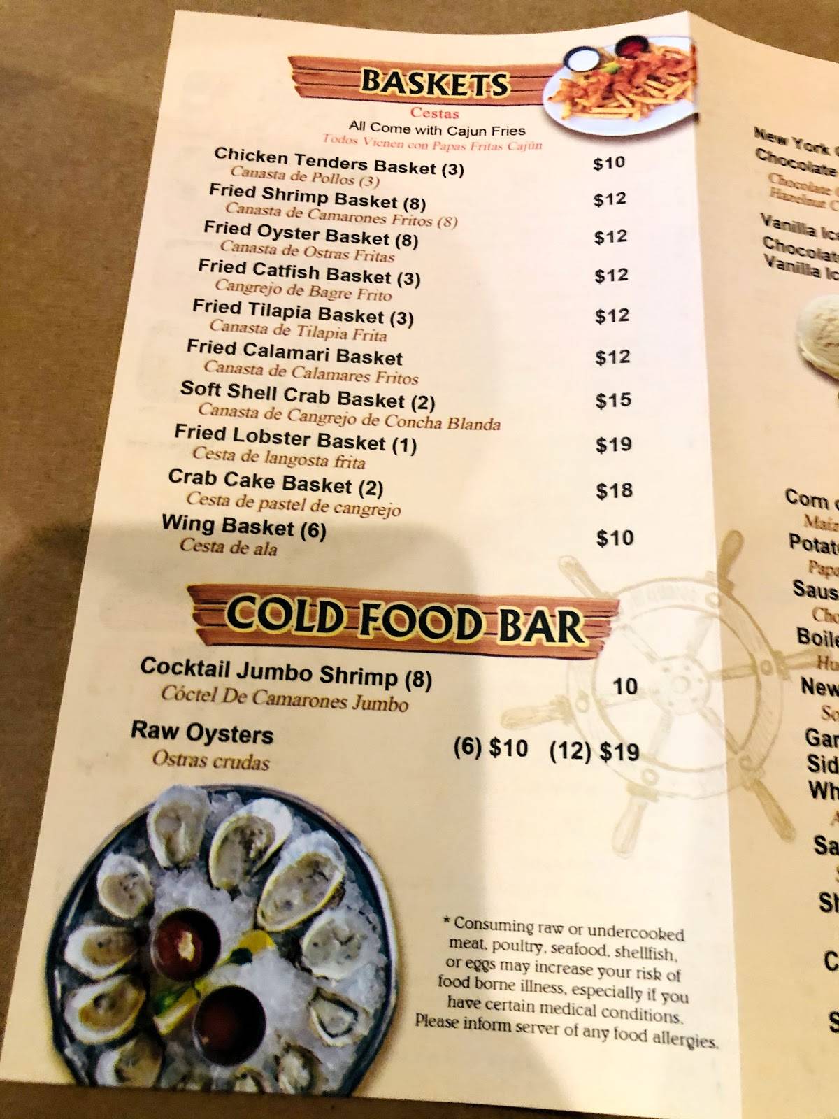 Menu at Crab Island Cajun Seafood & Bar, Clifton
