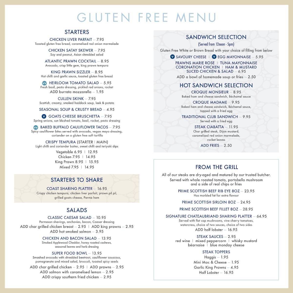 Menu at Coast pub & bar, Langbank