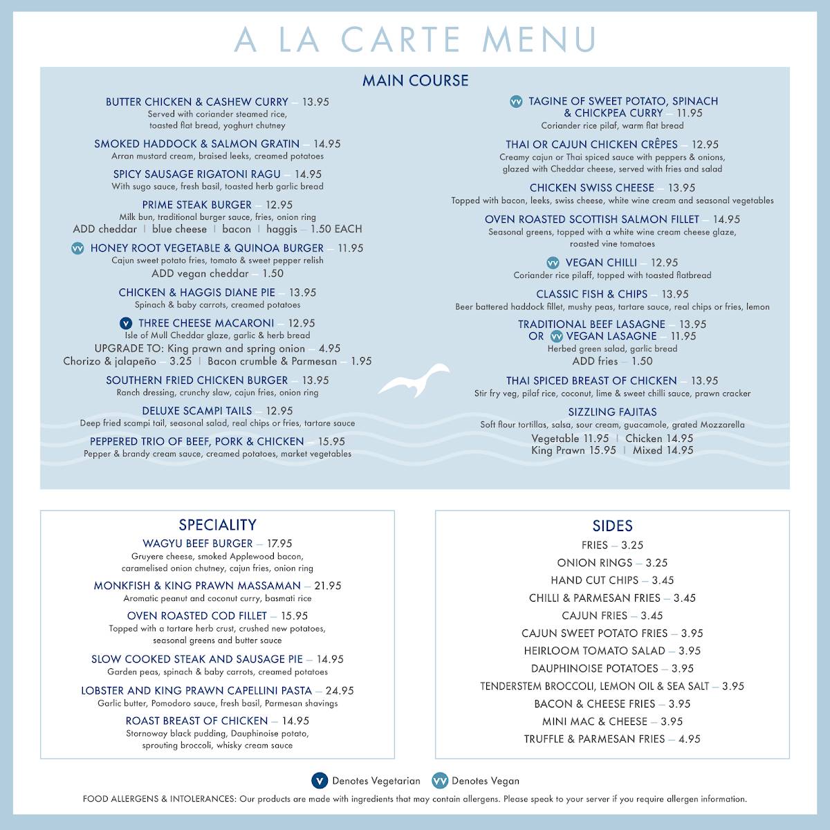 Menu at Coast pub & bar, Langbank