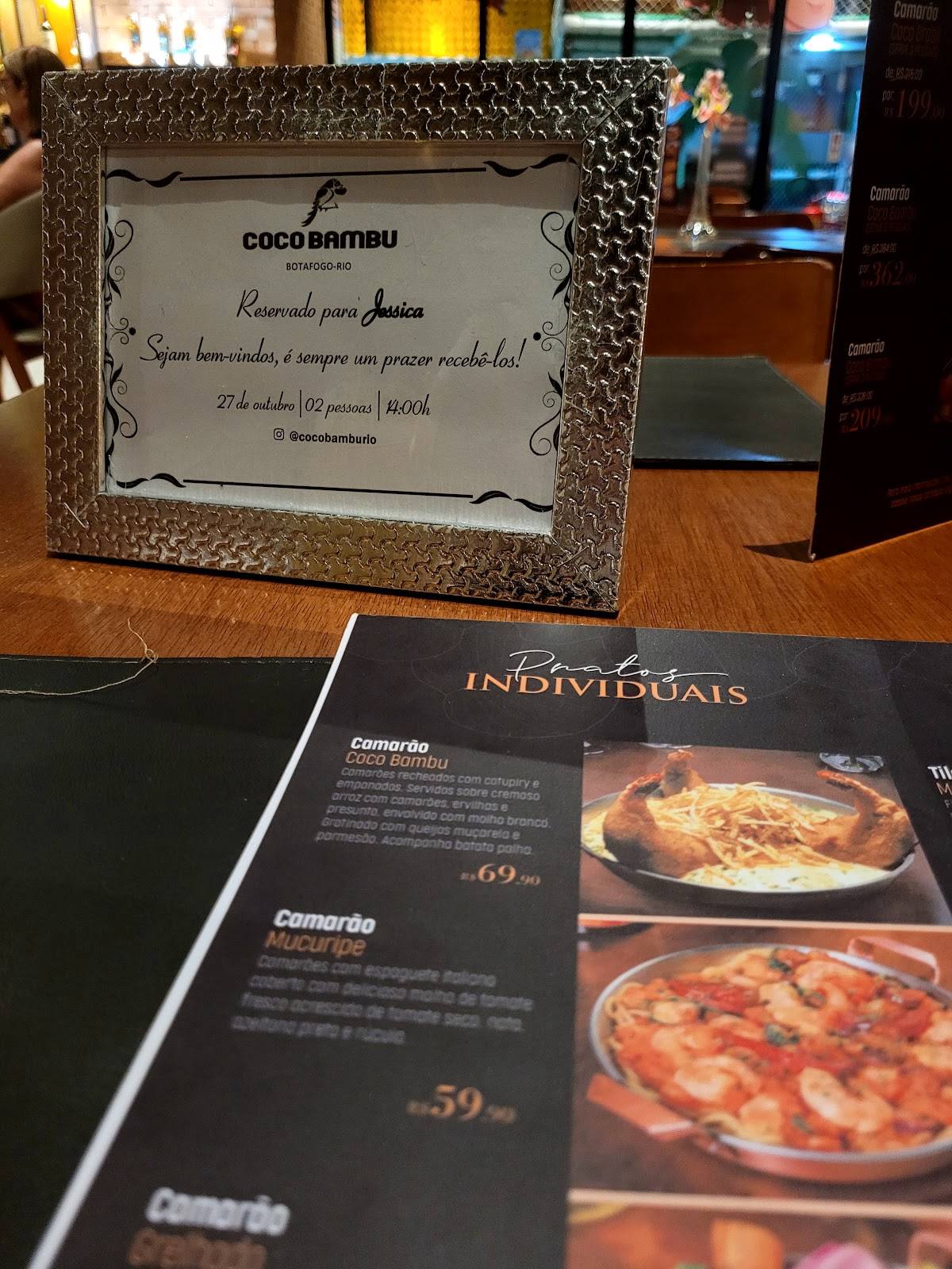 Menu em Coco Bambu restaurante, Rio de Janeiro