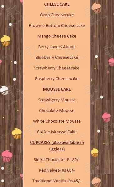 Menu at Cocoa 'n' Crème, Bengaluru