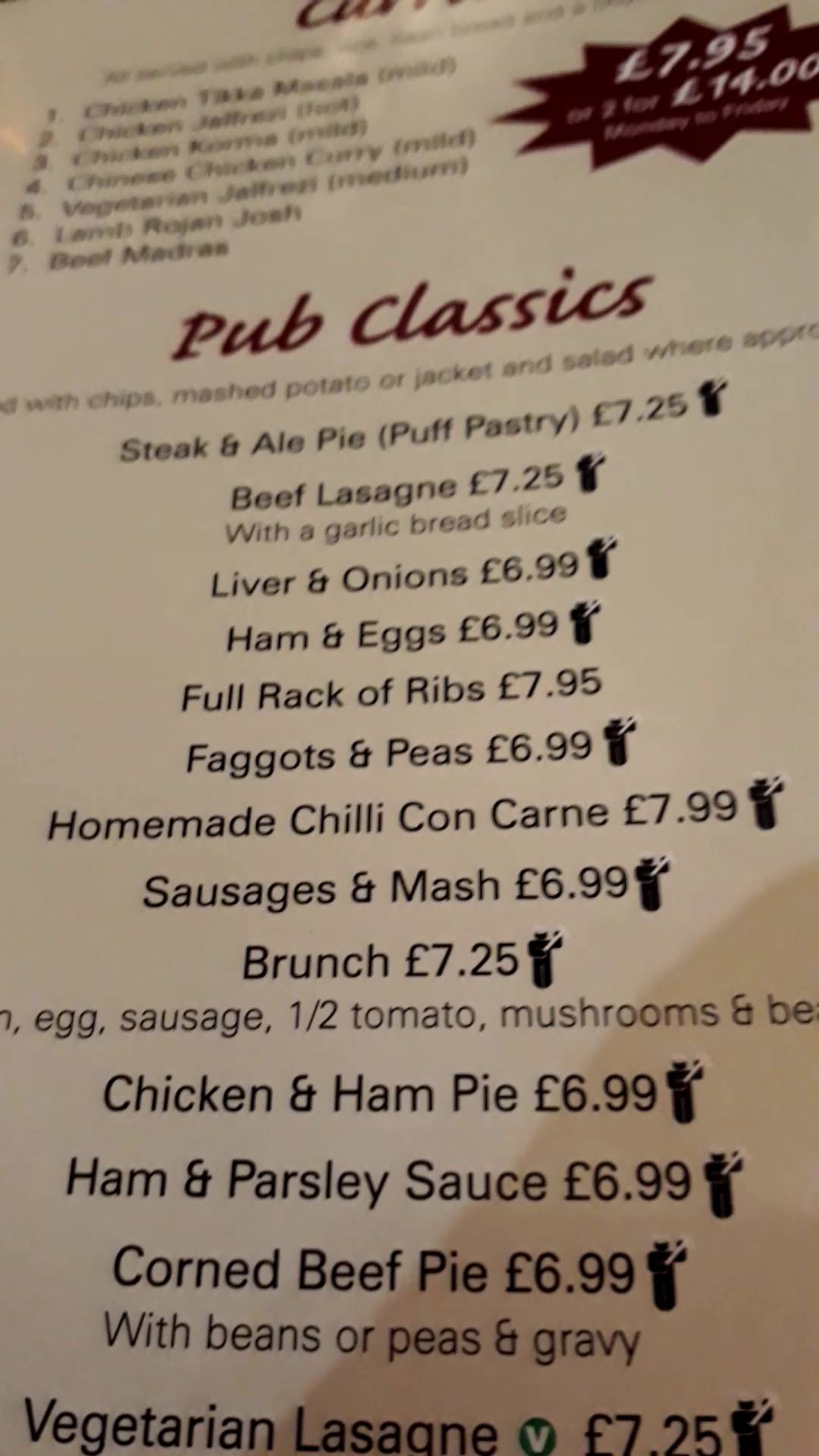 Menu at Colliers Arms pub & bar, Swansea