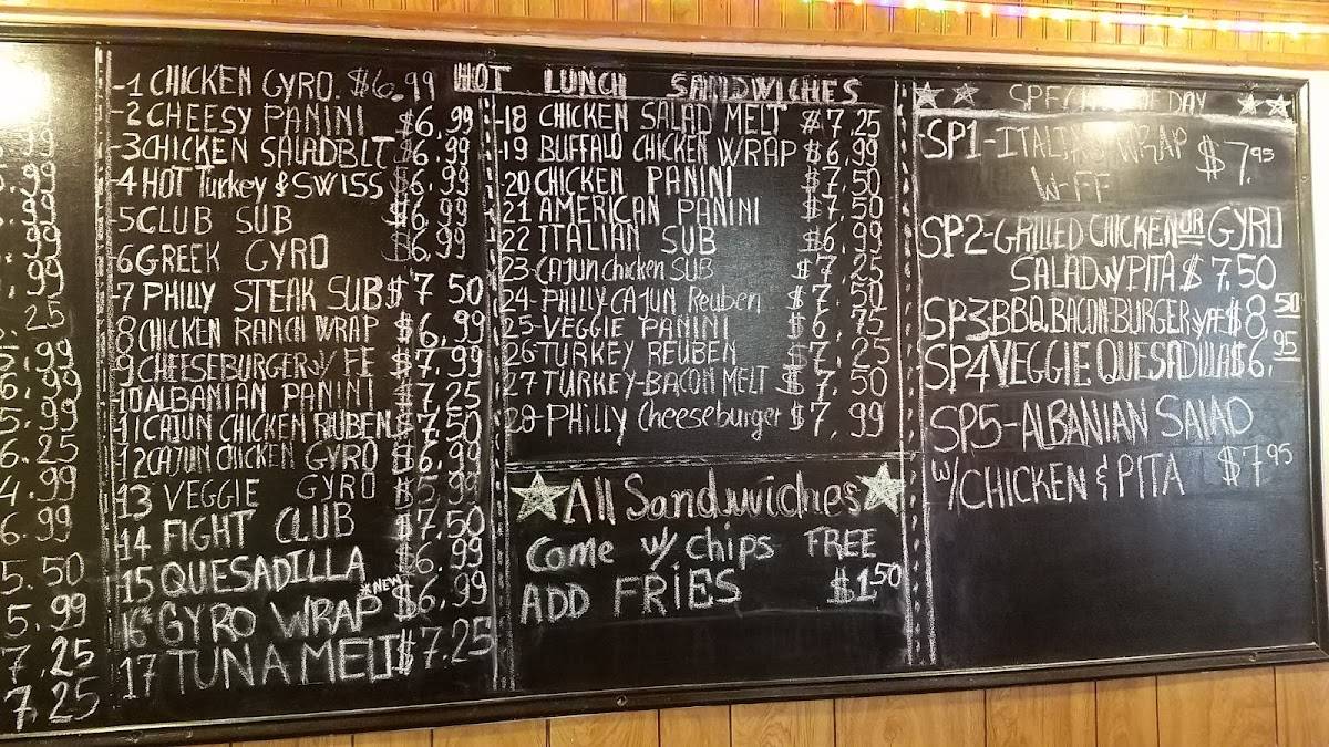 Menu at Cafe Illyria, Columbus