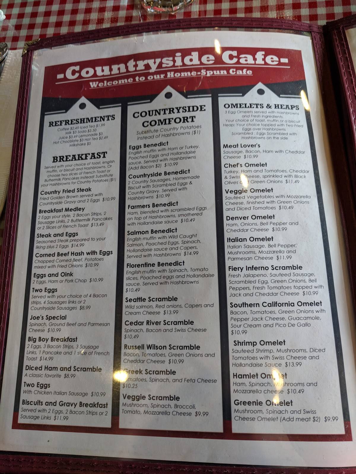 Menu at Countryside Cafe, Renton