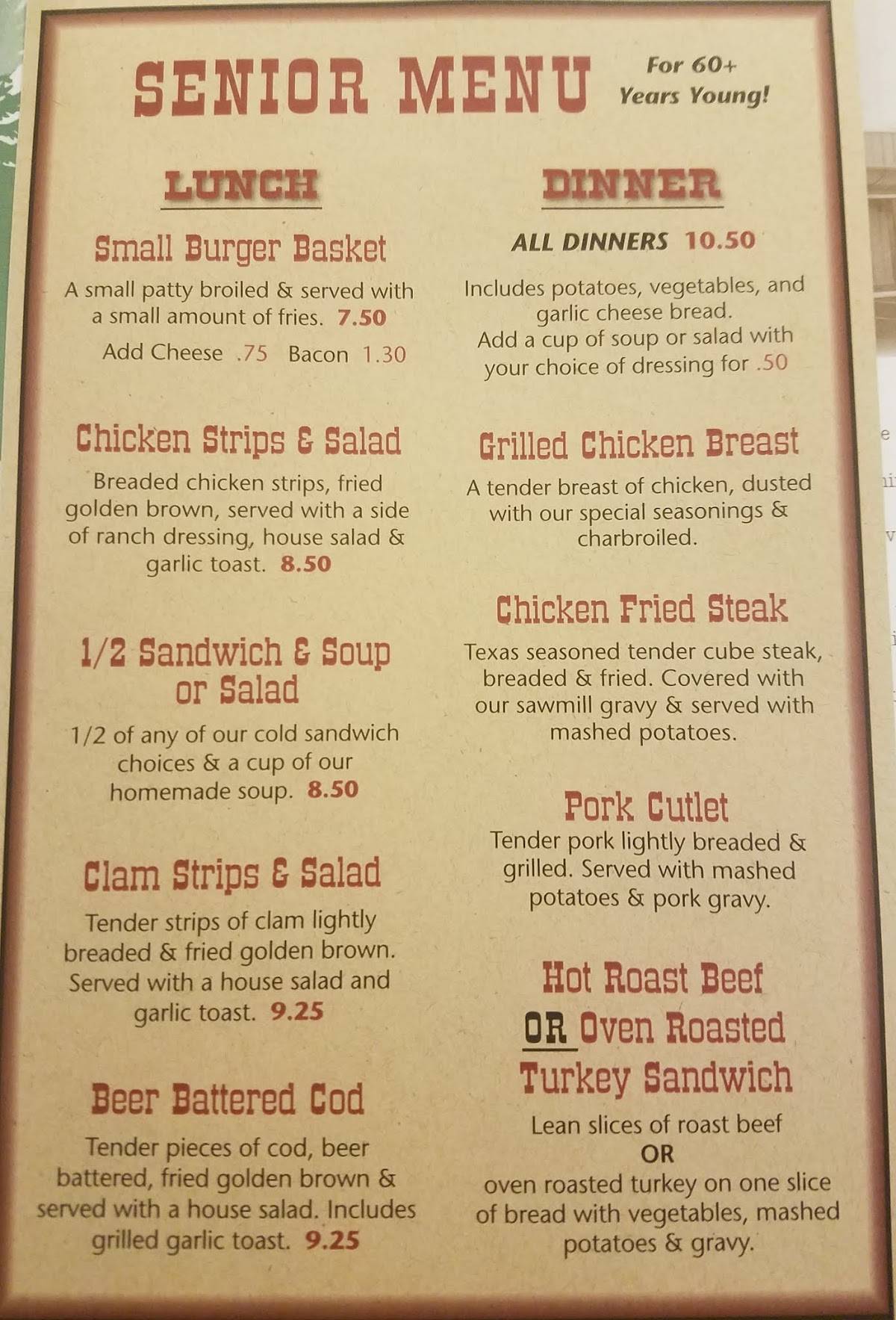 Menu at Coyote Joe's pub & bar, Willamina