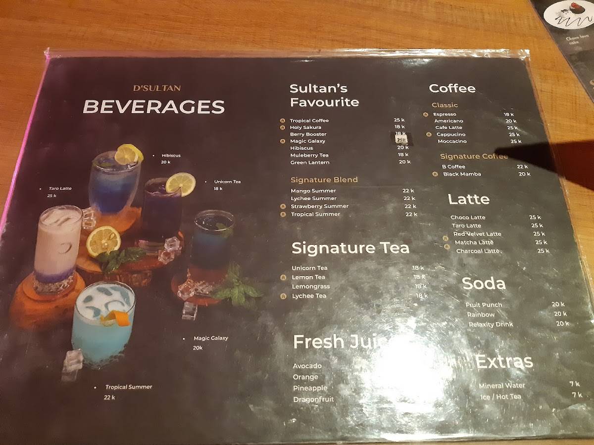 Menu at D’Sultan Cafe Tuban, Tuban