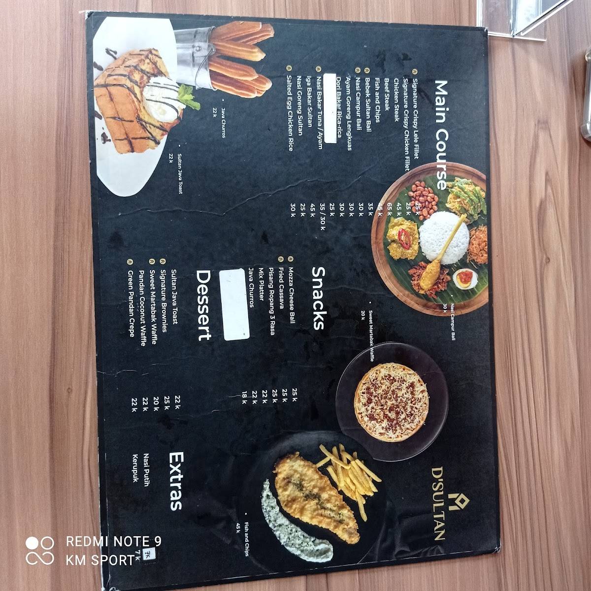 Menu at D’Sultan Cafe Tuban, Tuban