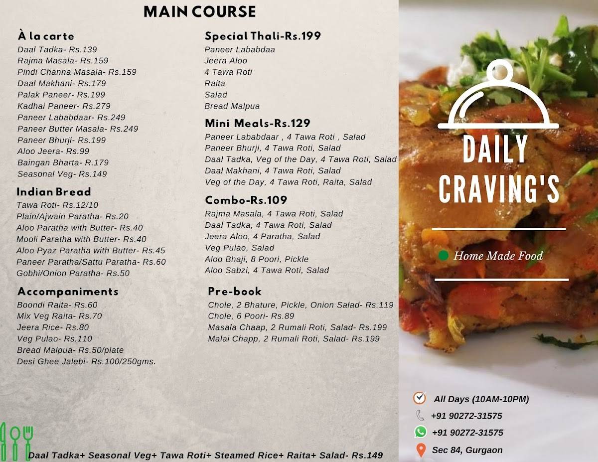 Menu at Daily Craving's, Gurugram