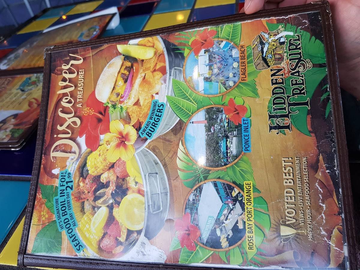 Menu at Hidden Treasure Rum Bar & Grill, Ponce Inlet