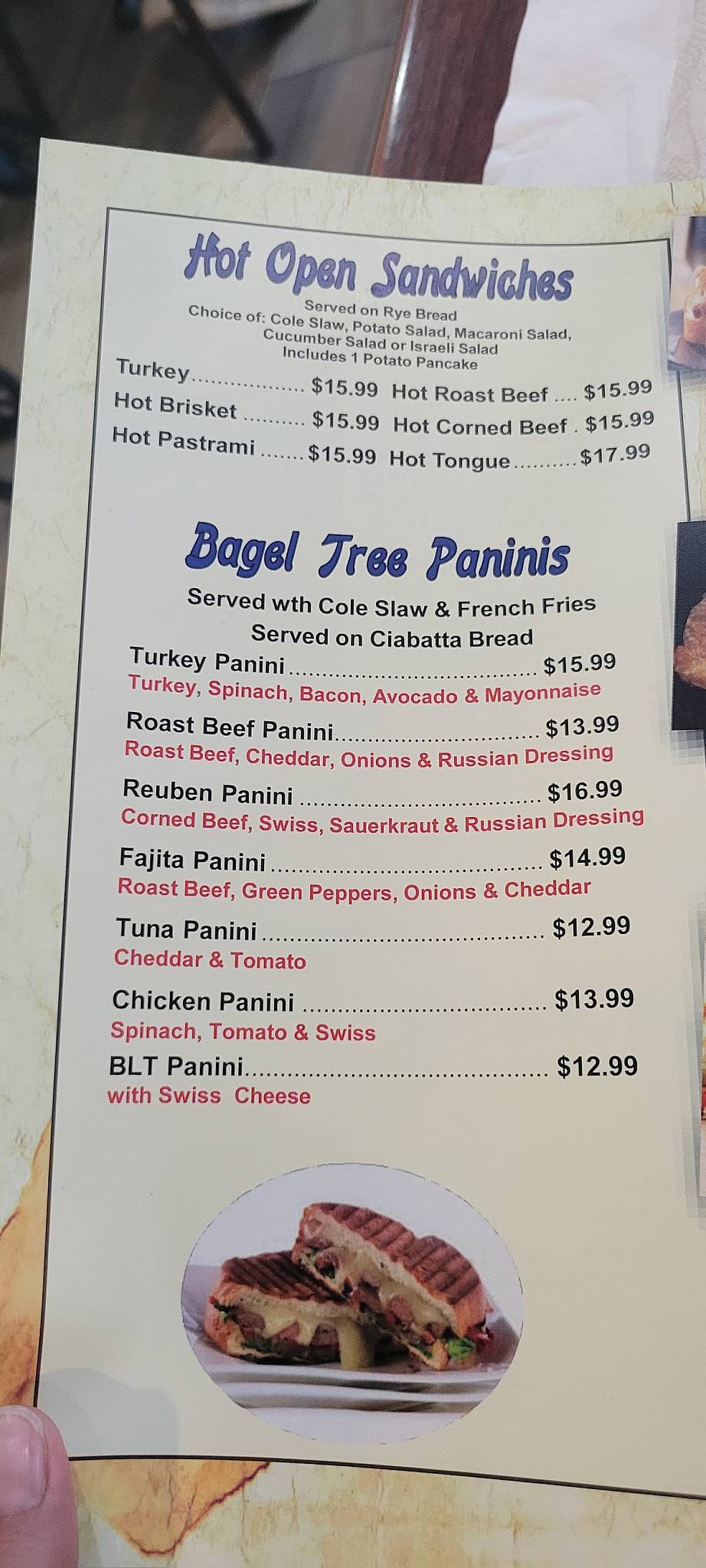 Menu at Bagel Tree Restaurant, Delray Beach