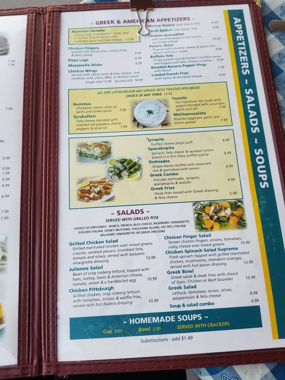 Menu at Demetri's On the Lake restaurant, Dunkirk, 6-8 Lake Shore Dr W