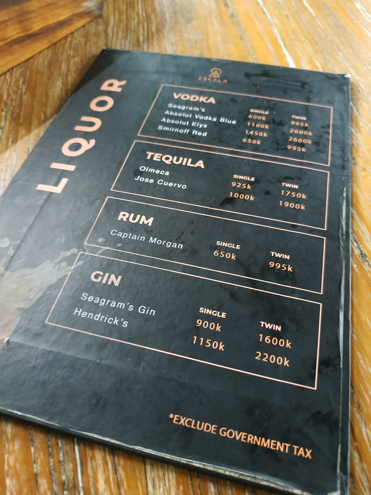 Menu at ESKALA Eatery Bar & Coffee, Minomartani