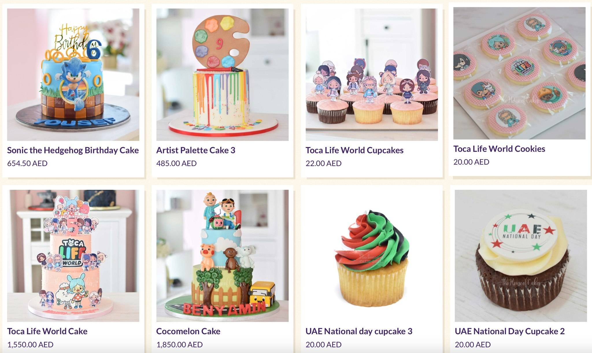 Menu at The House of Cakes Bakery Dubai, Dubai