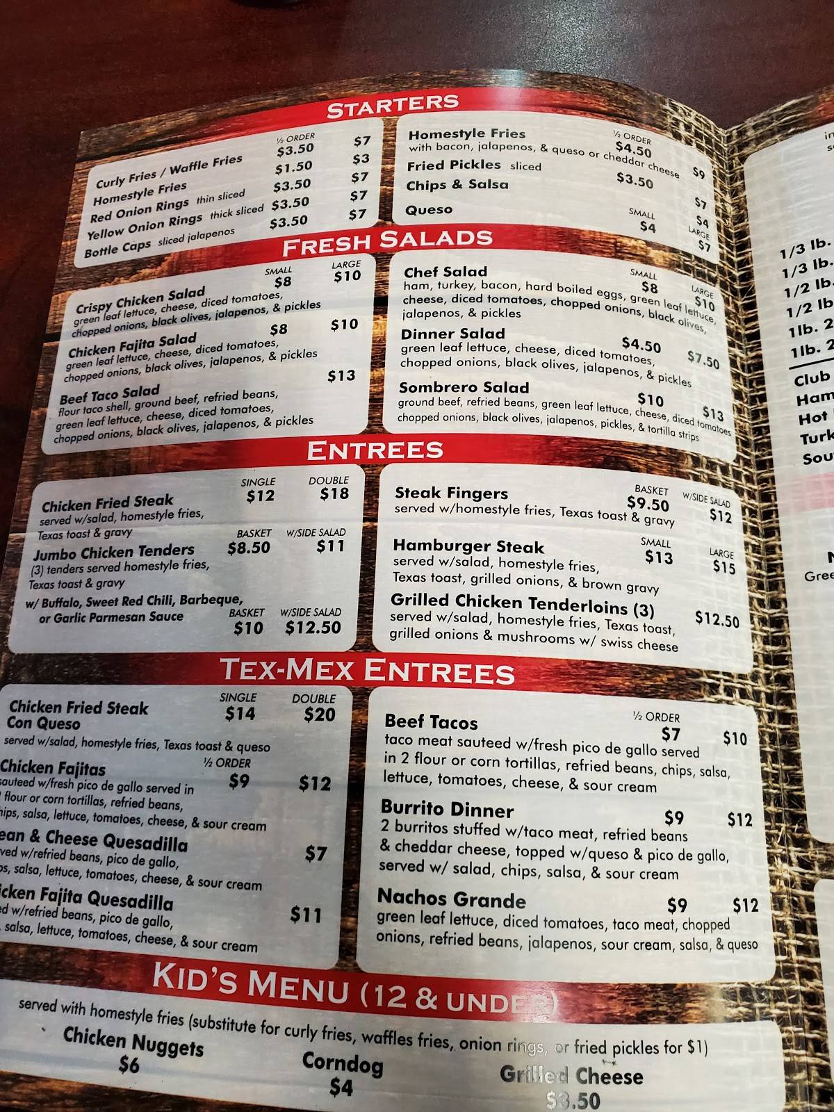 Menu at Diamond R Store & Cafe, Zephyr
