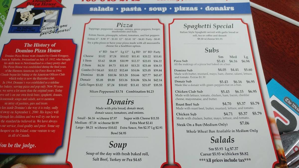 Menu at Domino Pizza House pizzeria, Stephenville