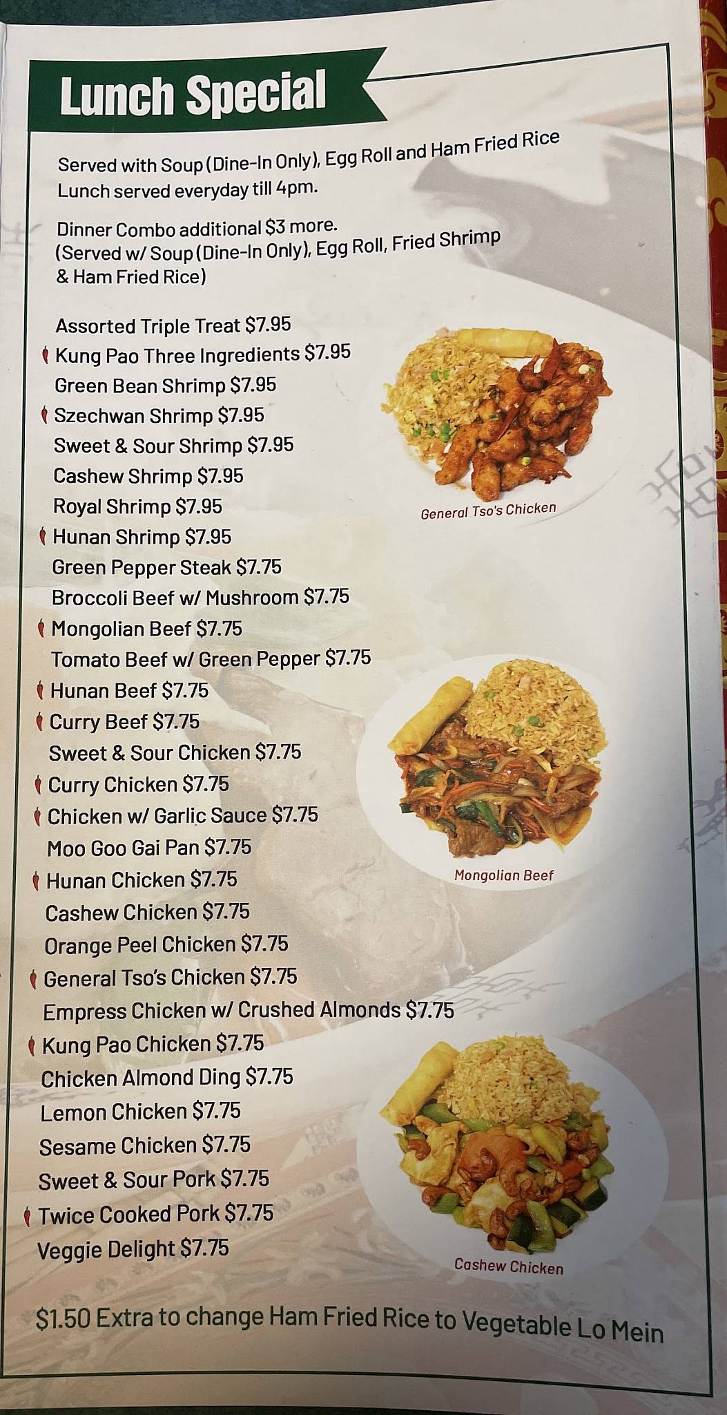 Menu at Dragon Hill Chinese Restaurant, Clearfield