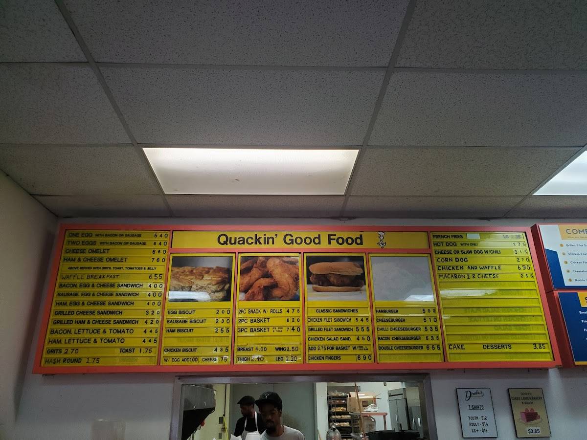 Menu at Drake's Duck-In restaurant, Columbia