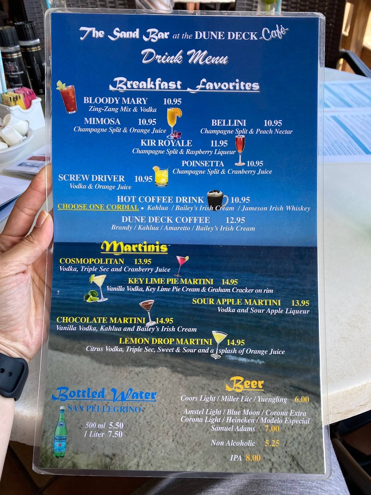 Menu at Dune Deck Café cafe, Lantana