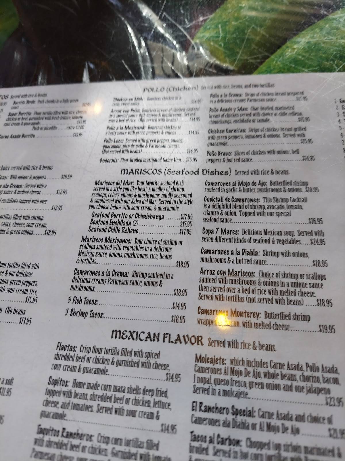 Menu at El Compadre Restaurant, Long Beach