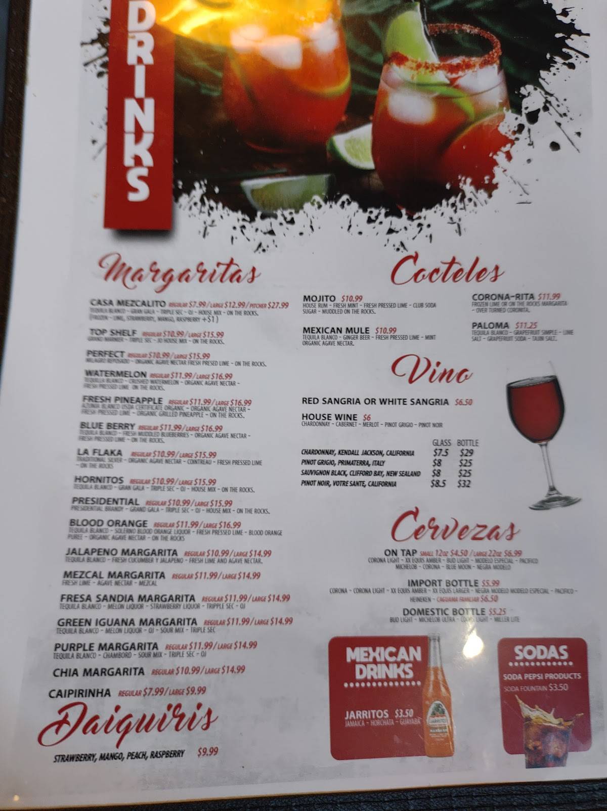 Menu at El Mezcalito Mexican Grill restaurant, Palm Bay