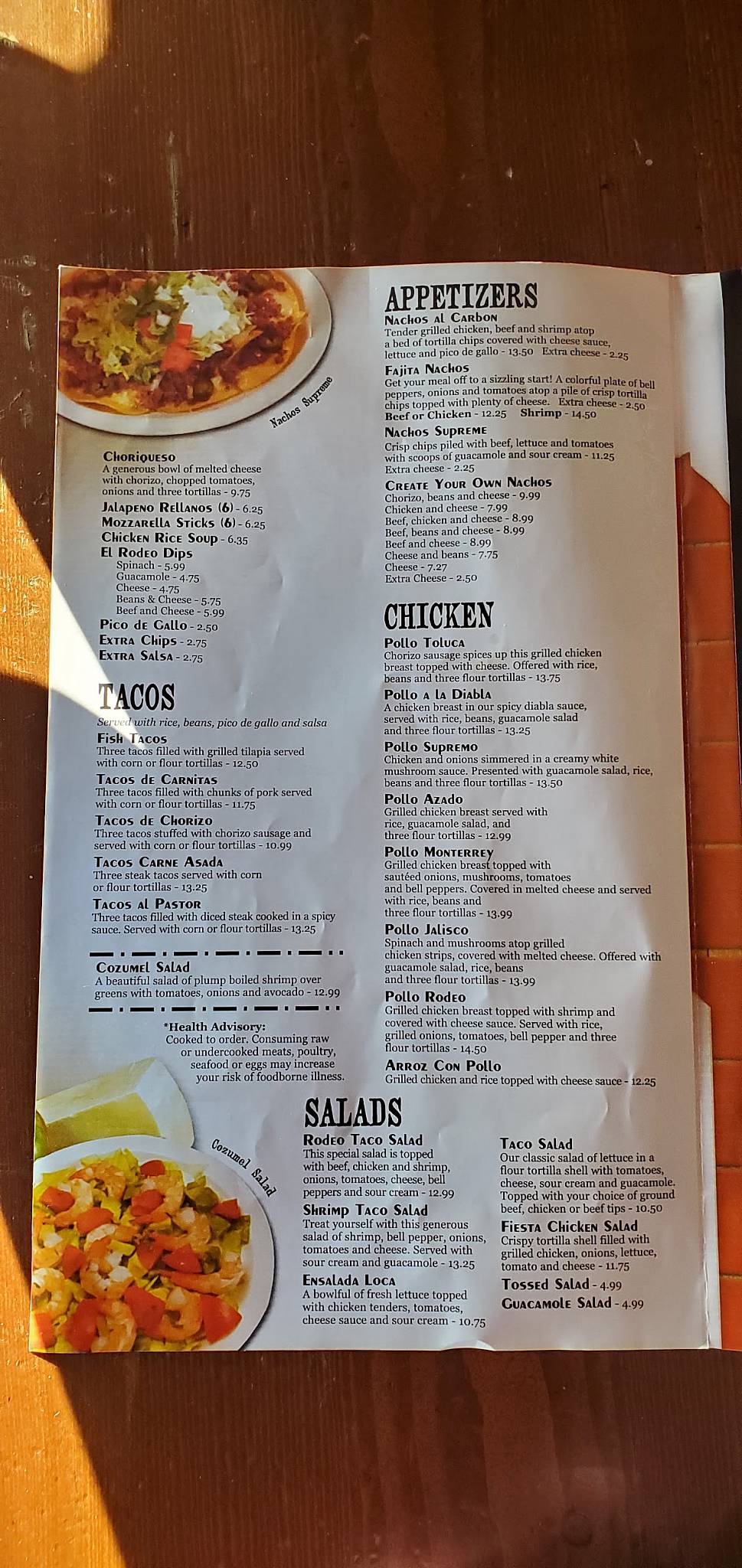 Menu at El Rodeo Mexican Restaurant, Benton Harbor