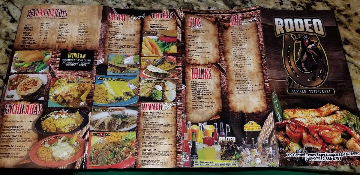 Menu at El Rodeo Mexican Restaurant, Lampasas
