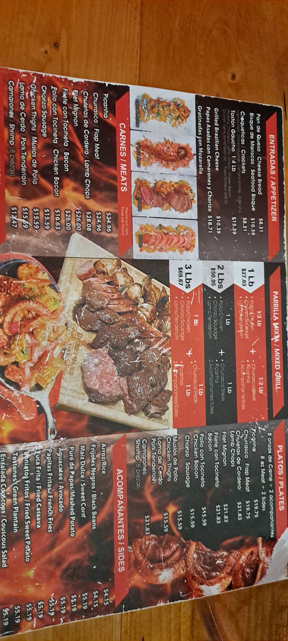 Menu at El churrascaso grill Miramar restaurant, Miramar