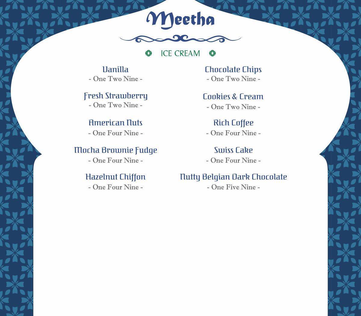 Menu at Elysian: The Middle-Eastern, Vadodara
