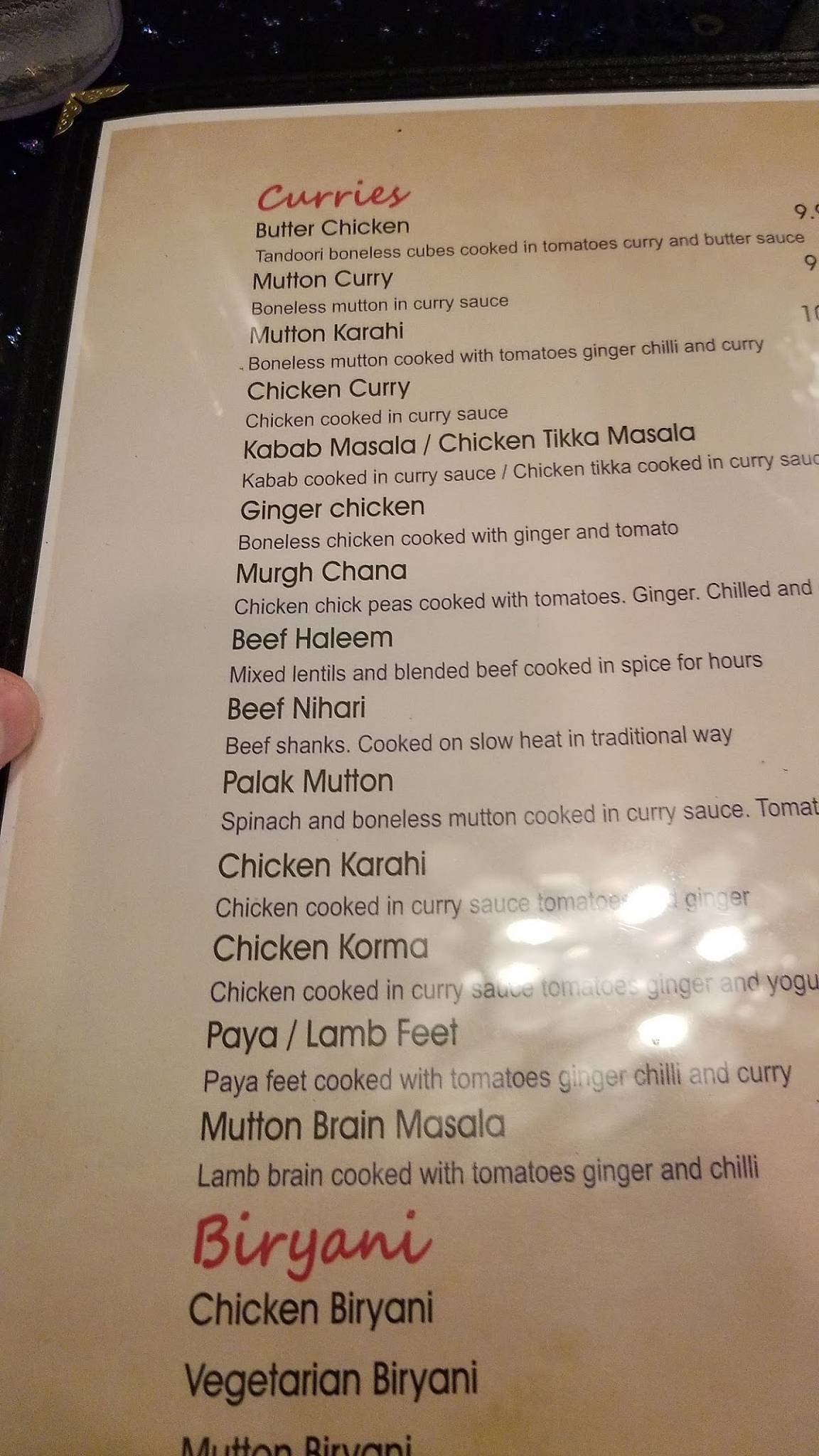 Menu at Faisal Kabab Hut restaurant, Calgary