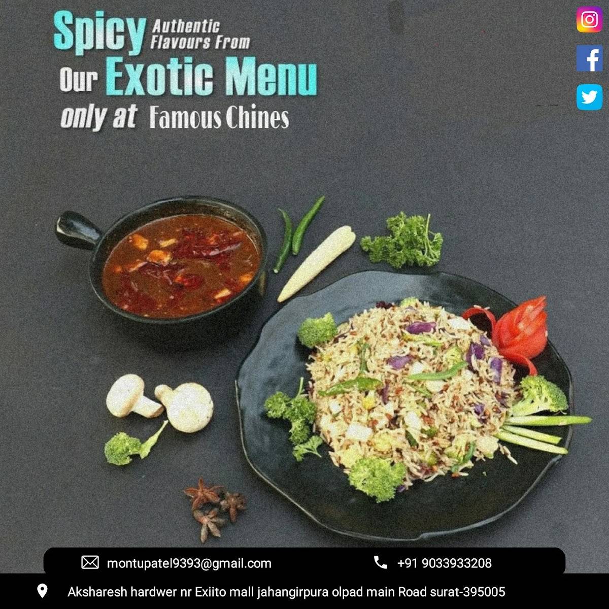 Menu at Famous Restaurant Dhosa, Pavbhaji & Chinese, Surat