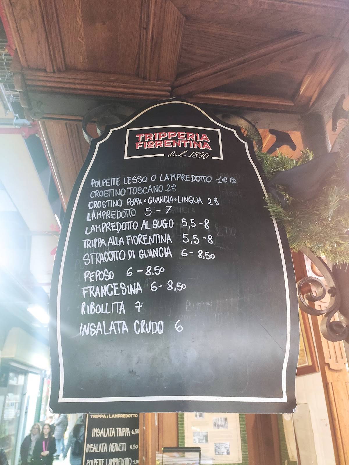 Menu da Bambi Trippa e Lampredotto fast food, Firenze