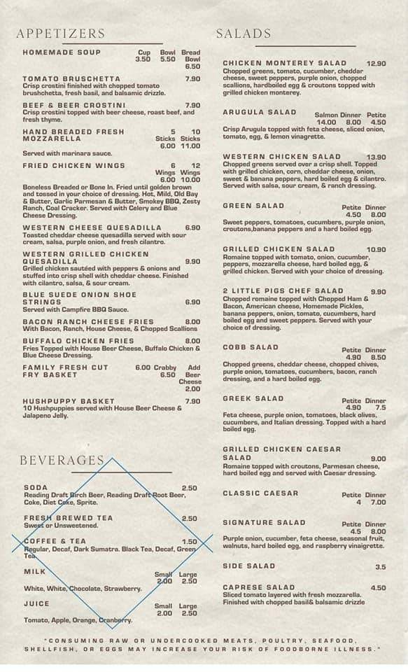Menu at Dining Room at Sweet Tooth Cafe, Shamokin