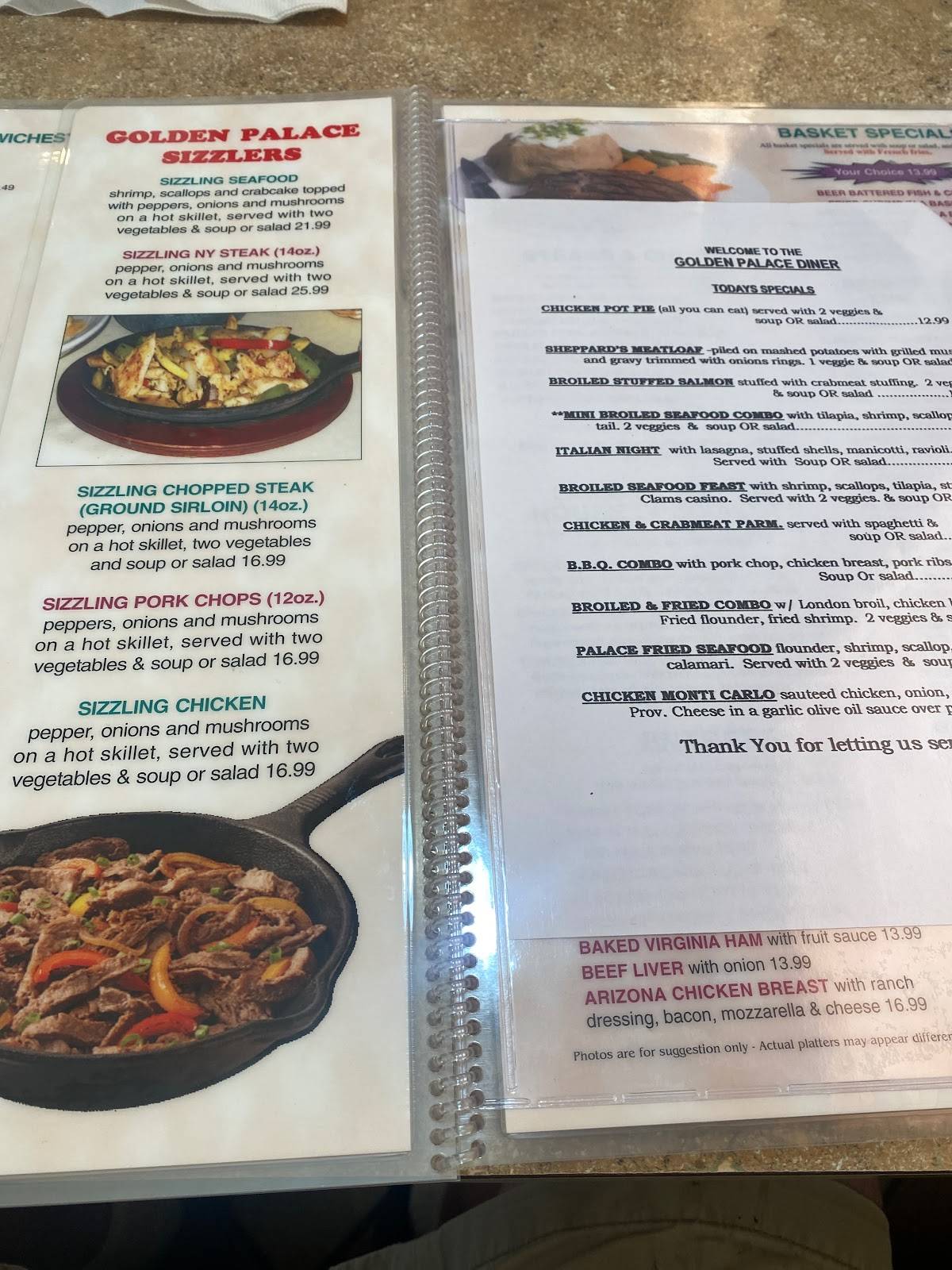 Menu at Golden Palace Diner & Restaurant, Vineland, S Delsea Dr