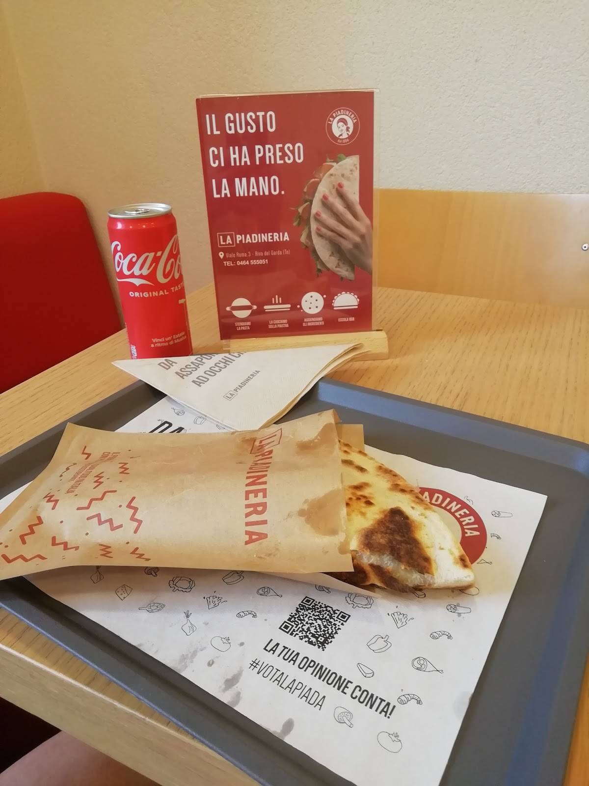 Menu da La Piadineria fast food, Riva del Garda