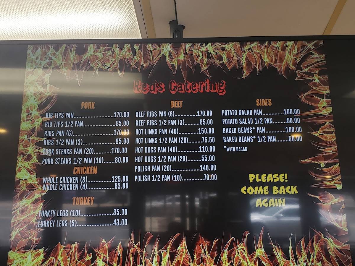 Menu at Red's The One And Only BBQ, Ferguson