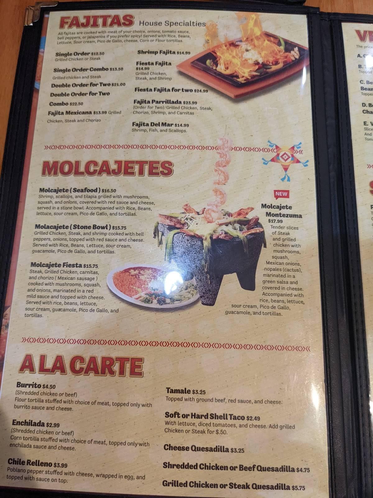 Menu at Fiesta Brava restaurant, Fergus Falls