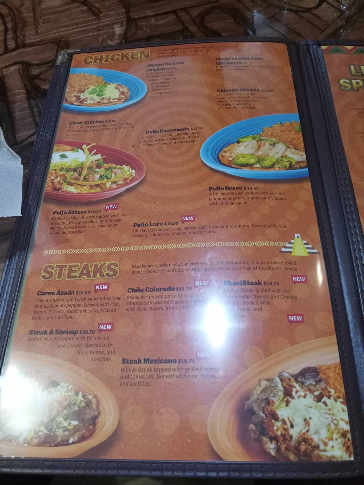 Menu at Fiesta Brava restaurant, Fergus Falls
