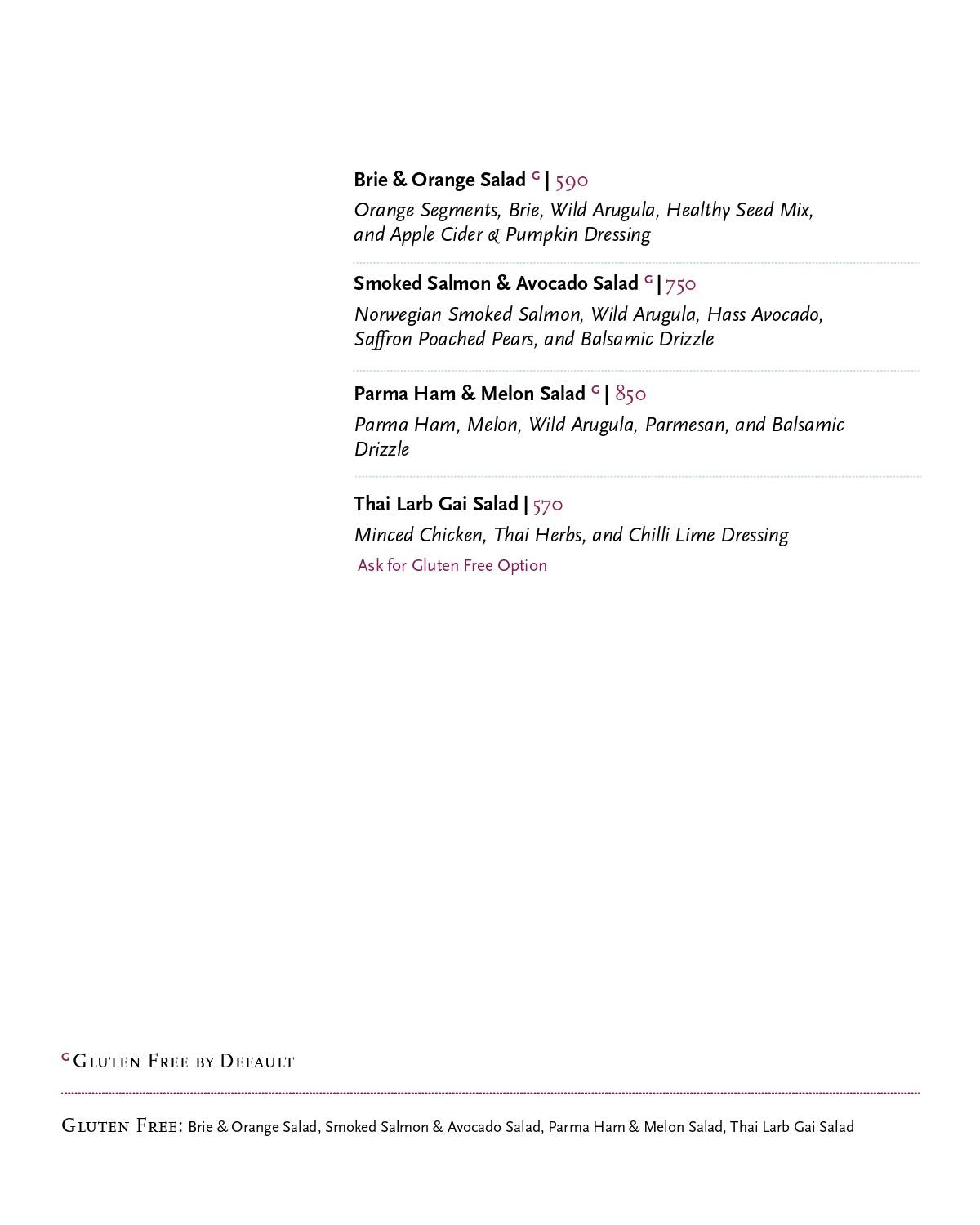 Menu at Fig at Malcha, New Delhi, 3/48, Malcha Marg, Market, Dharam Marg