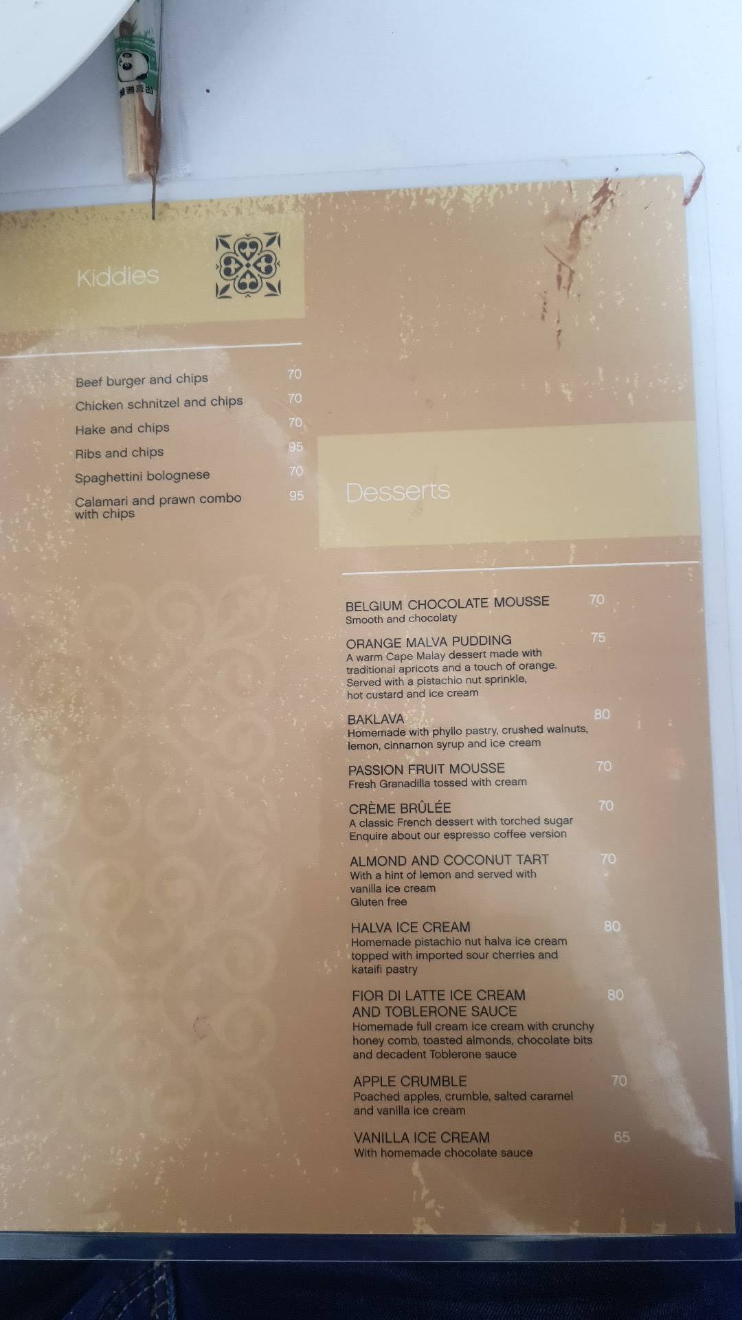 Menu at Fishmonger Centurion restaurant, Centurion