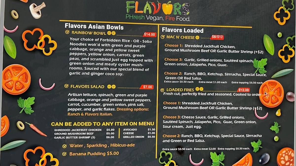Carta del restaurante Flavors Plant Based, Phoenix