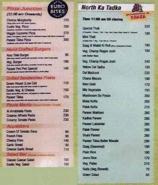 Menu at Food Bazar, Jalandhar, At Madan Flour Mills Compound