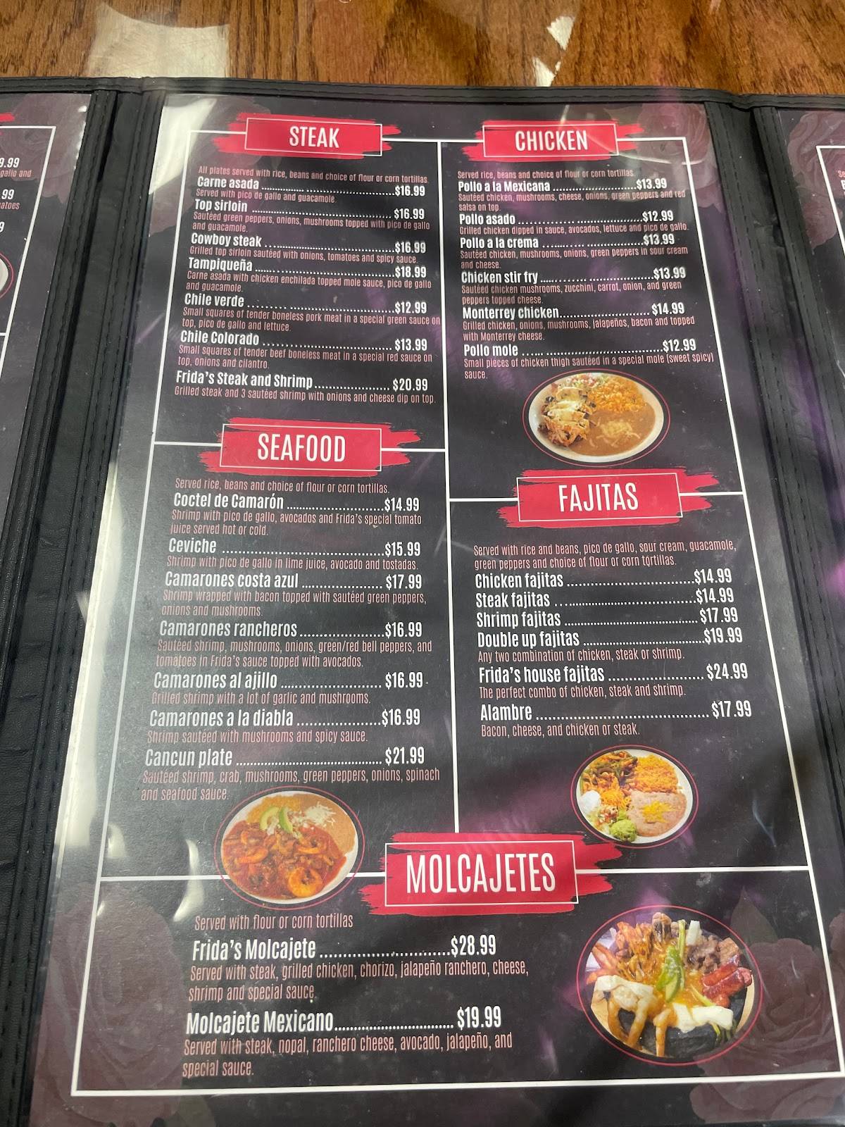 Menu at Frida's House Mexican Food restaurant, Gillette
