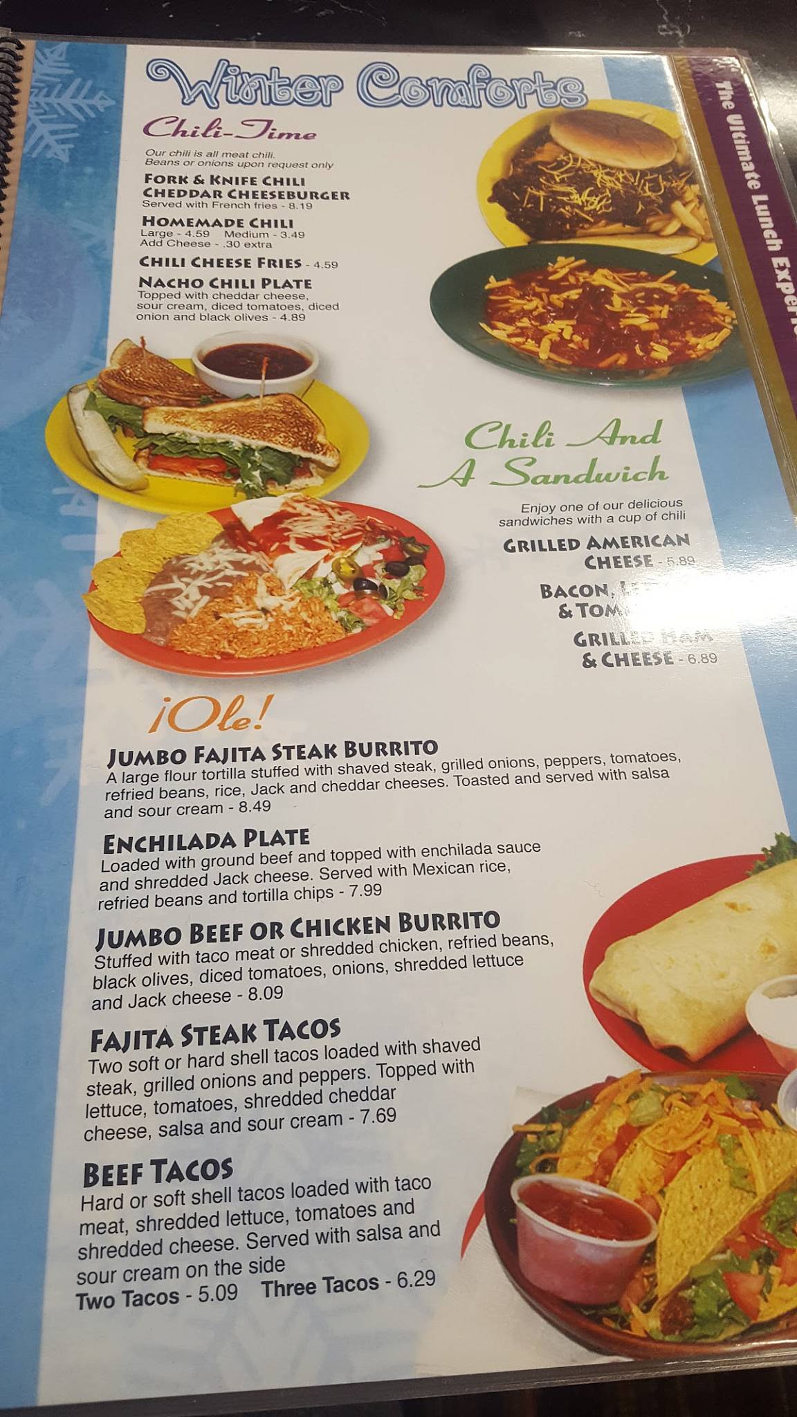 Menu at Frittatas Restaurant, Kokomo
